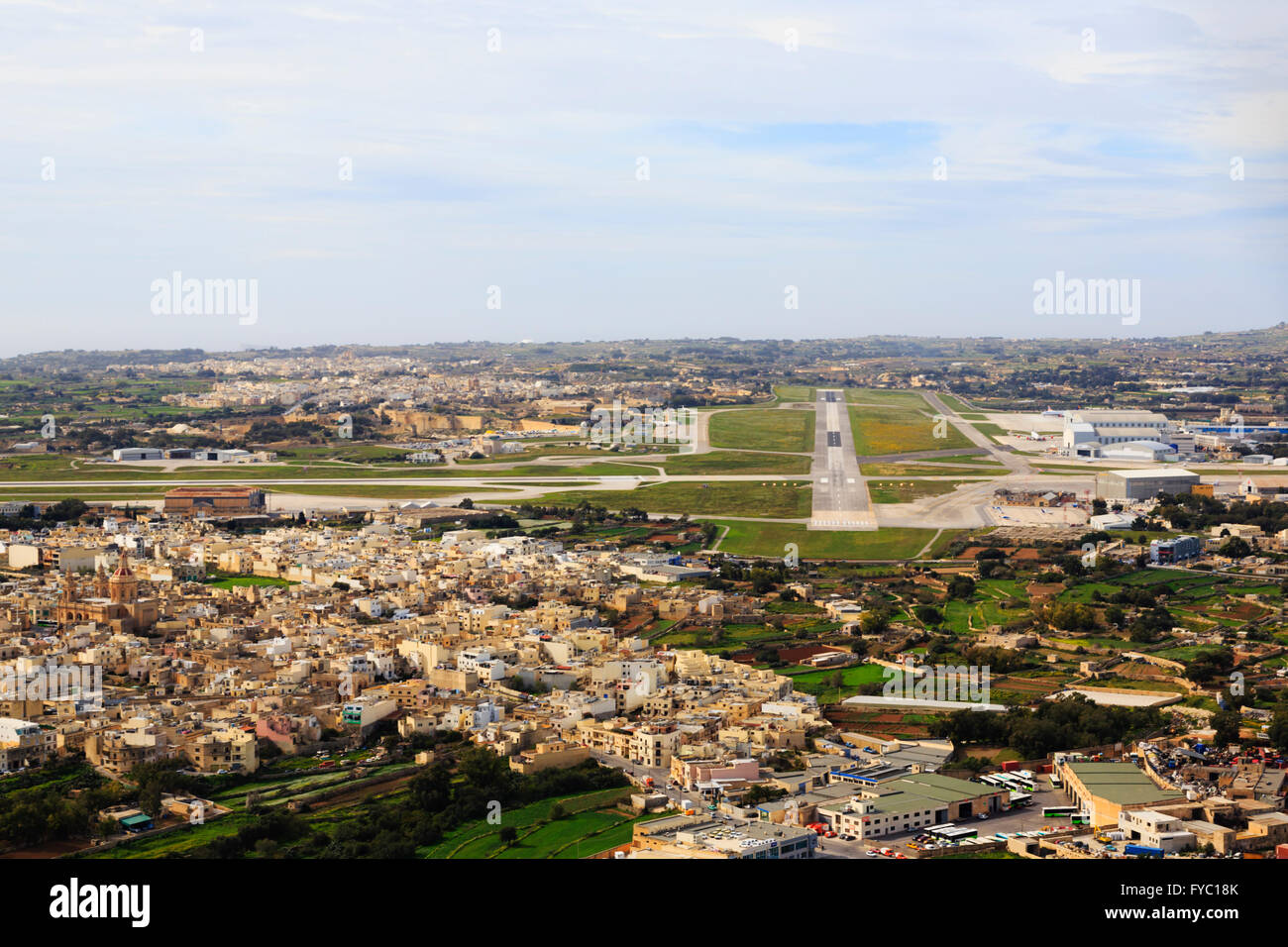 Approach to Malta International Airport of Luqa Stock Photo - Alamy