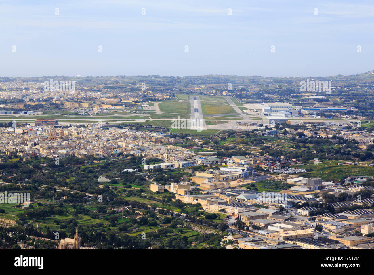 Approach to Malta International Airport of Luqa Stock Photo - Alamy