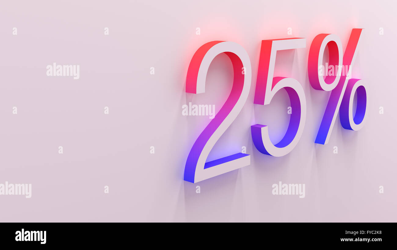 3D illustration of percentage numbers discount object Stock Photo - Alamy