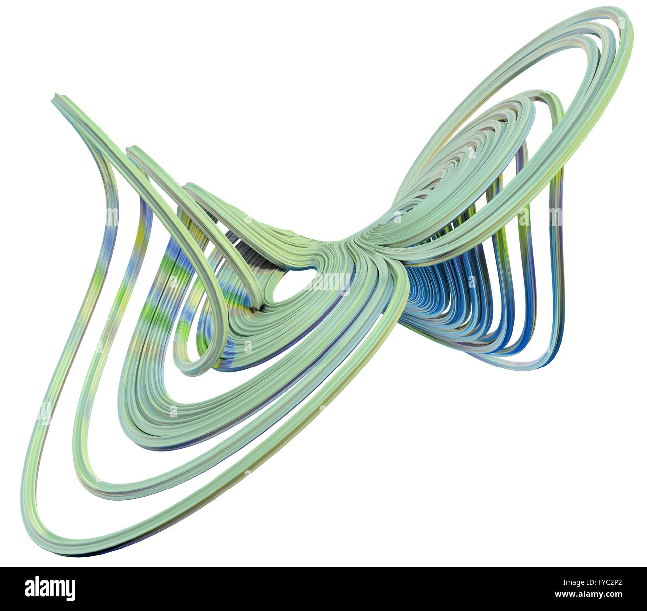 3D illustration of abstract figures made of elastic ribbons Stock Photo ...