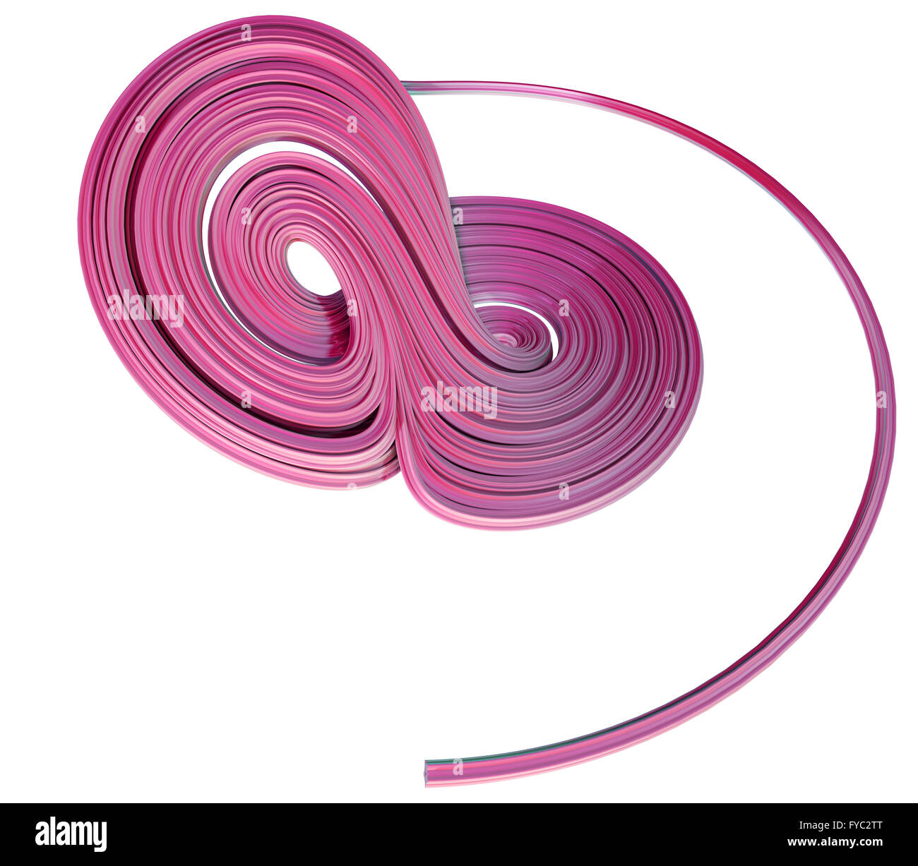 3D illustration of abstract figures made of elastic ribbons Stock Photo ...