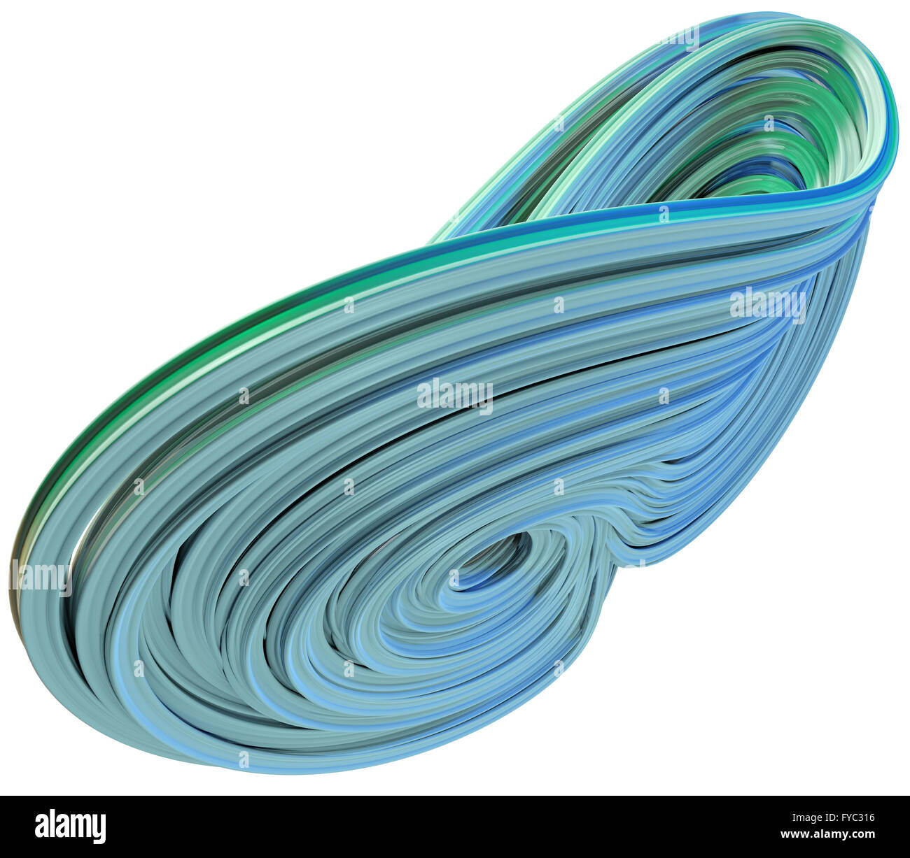 3D illustration of abstract figures made of elastic ribbons Stock Photo ...