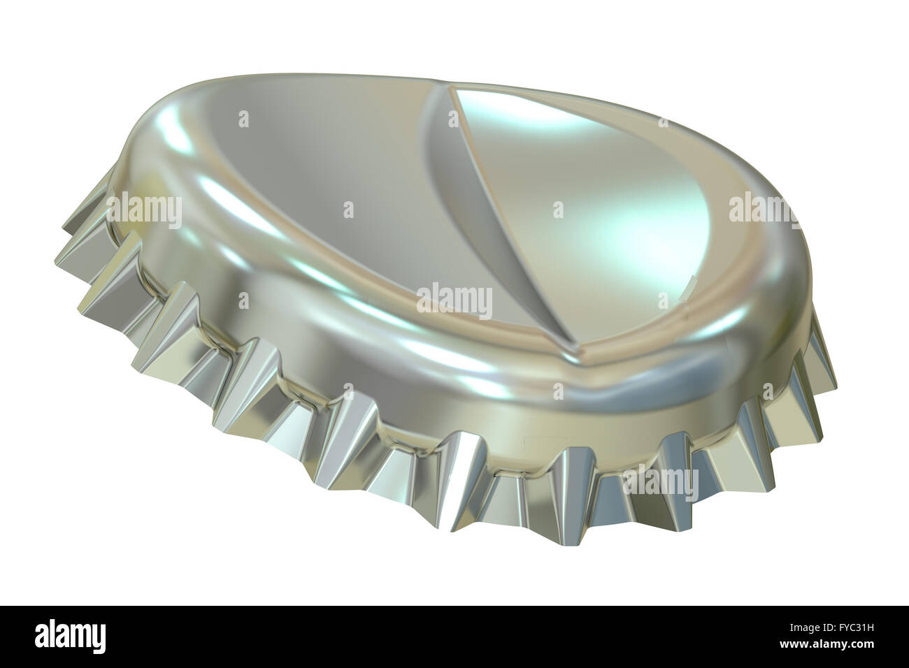 Metal bottle cap, 3D rendering isolated on white background Stock Photo ...