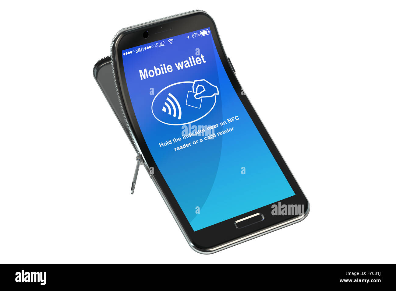 Mobile phone with zipper, 3D rendering Stock Photo - Alamy