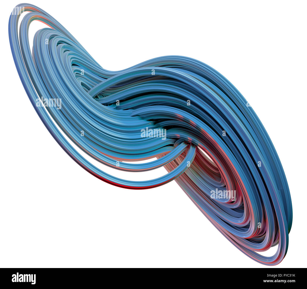 3D illustration of abstract figures made of elastic ribbons Stock Photo ...