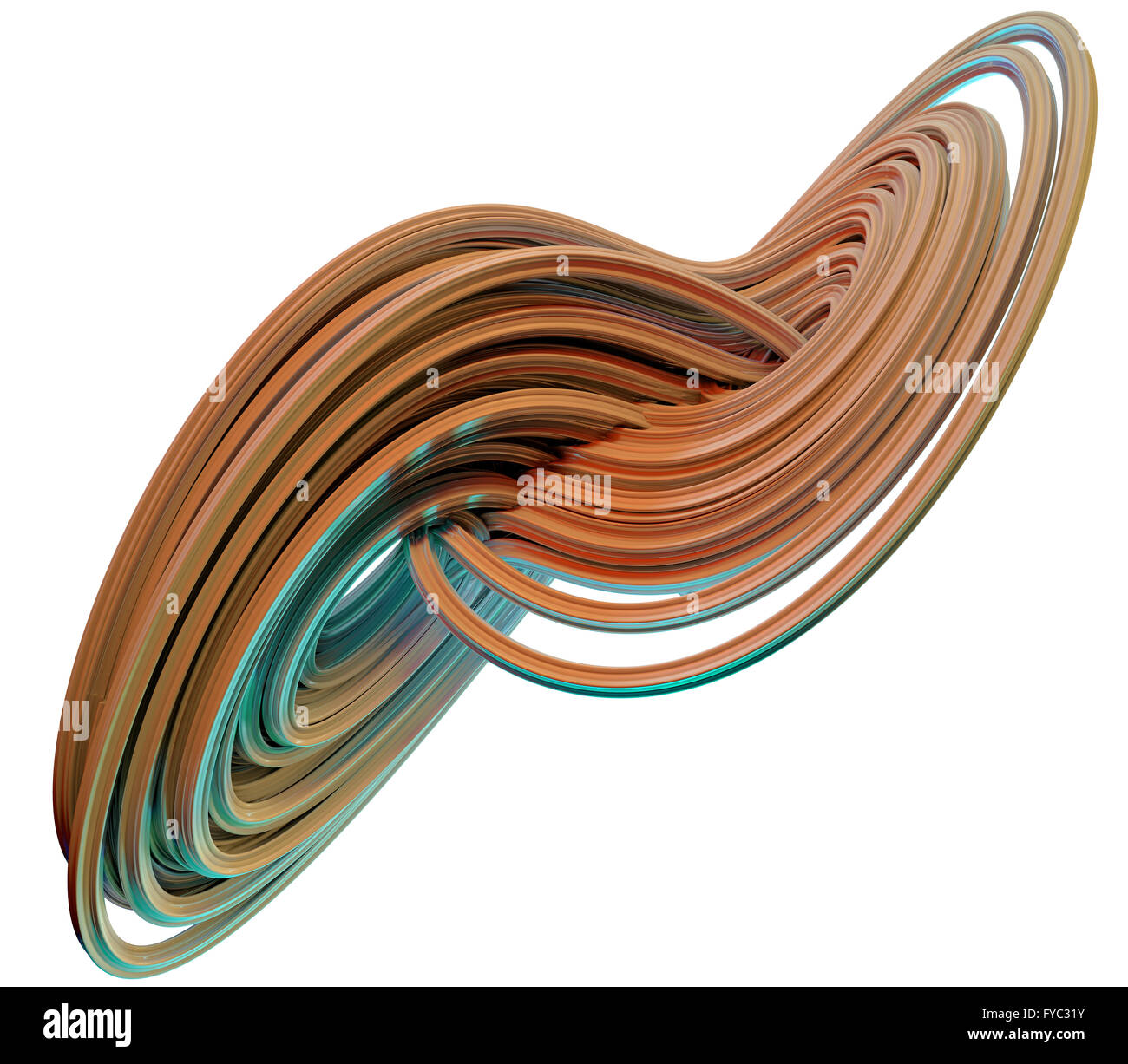 3D illustration of abstract figures made of elastic ribbons Stock Photo ...