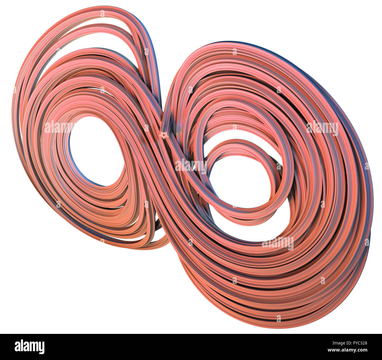 3D illustration of abstract figures made of elastic ribbons Stock Photo ...