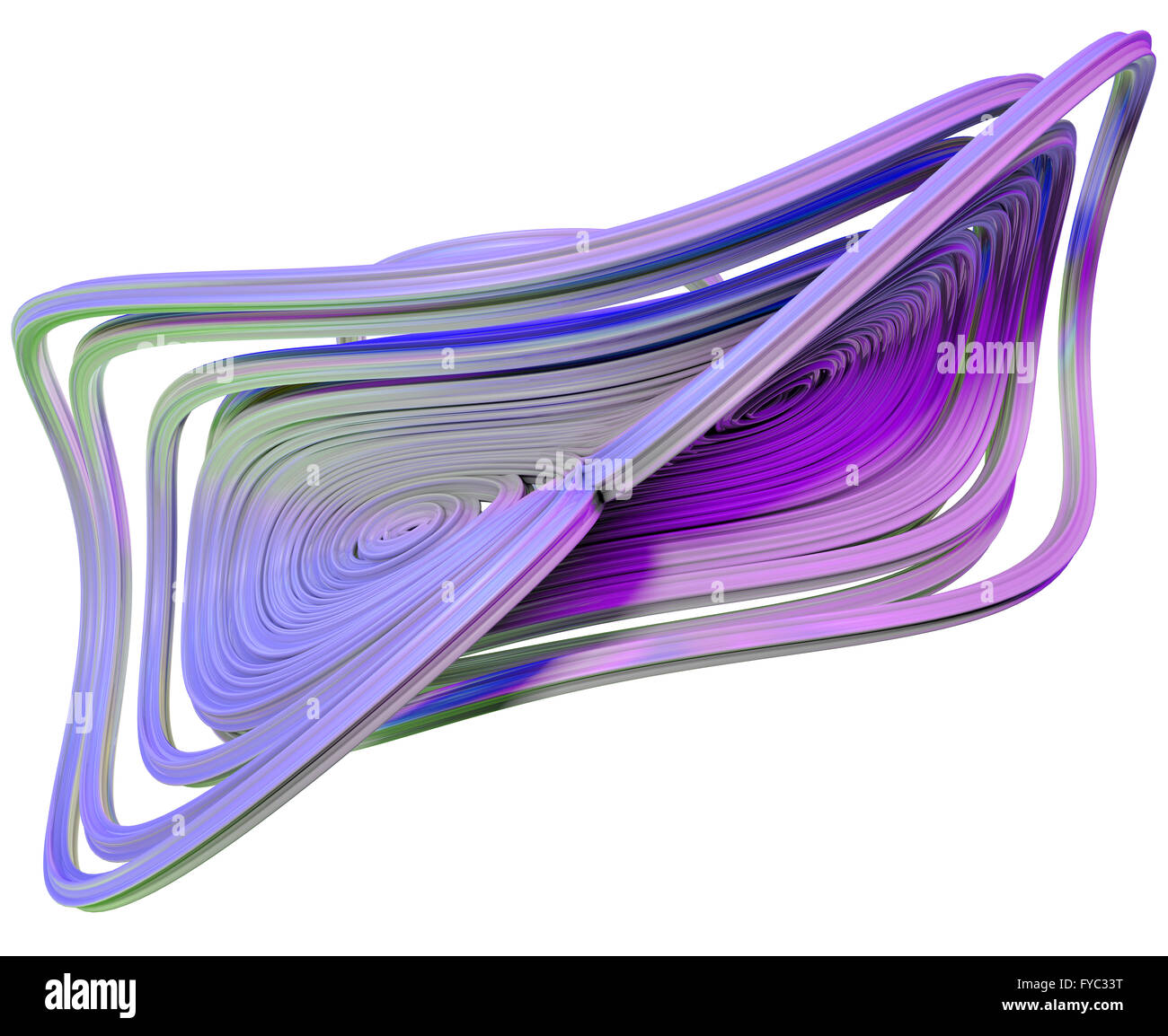 3D illustration of abstract figures made of elastic ribbons Stock Photo ...