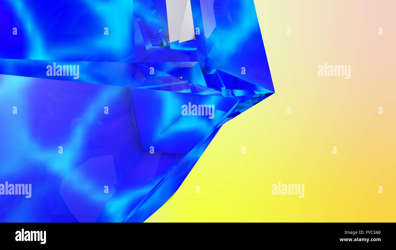 3D illustration of irregular polygonal polyhedron colored object Stock ...