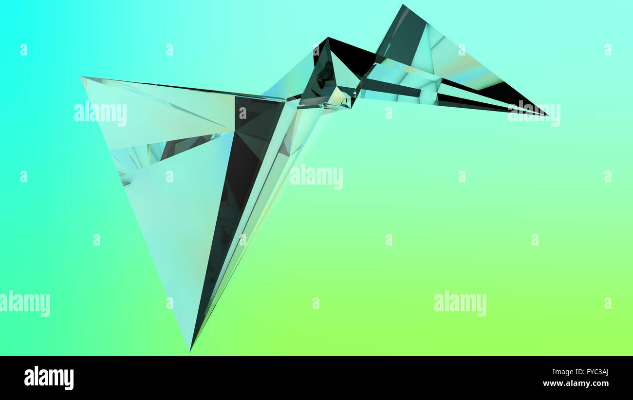 3D illustration of irregular polygonal polyhedron colored object Stock ...