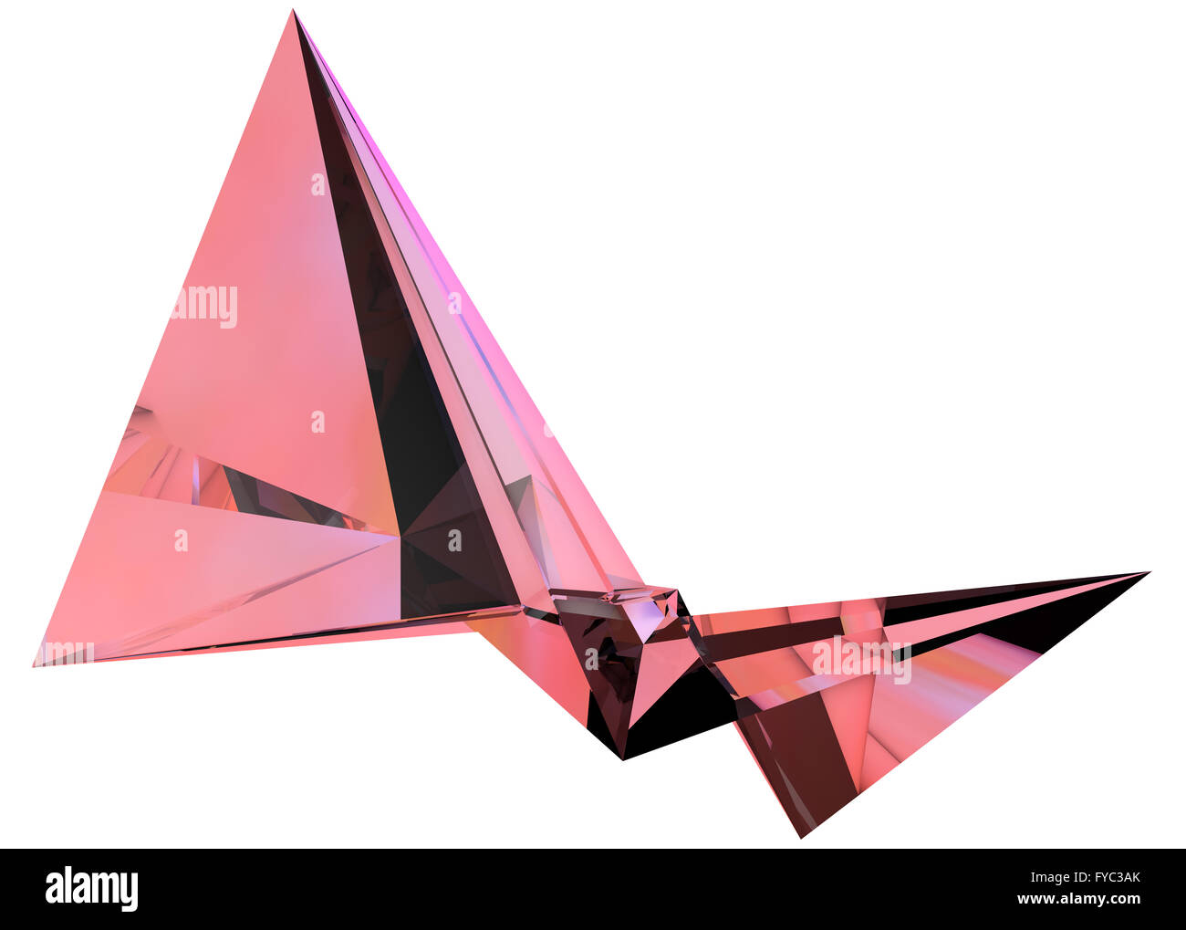 3D illustration of irregular polygonal polyhedron colored object Stock ...