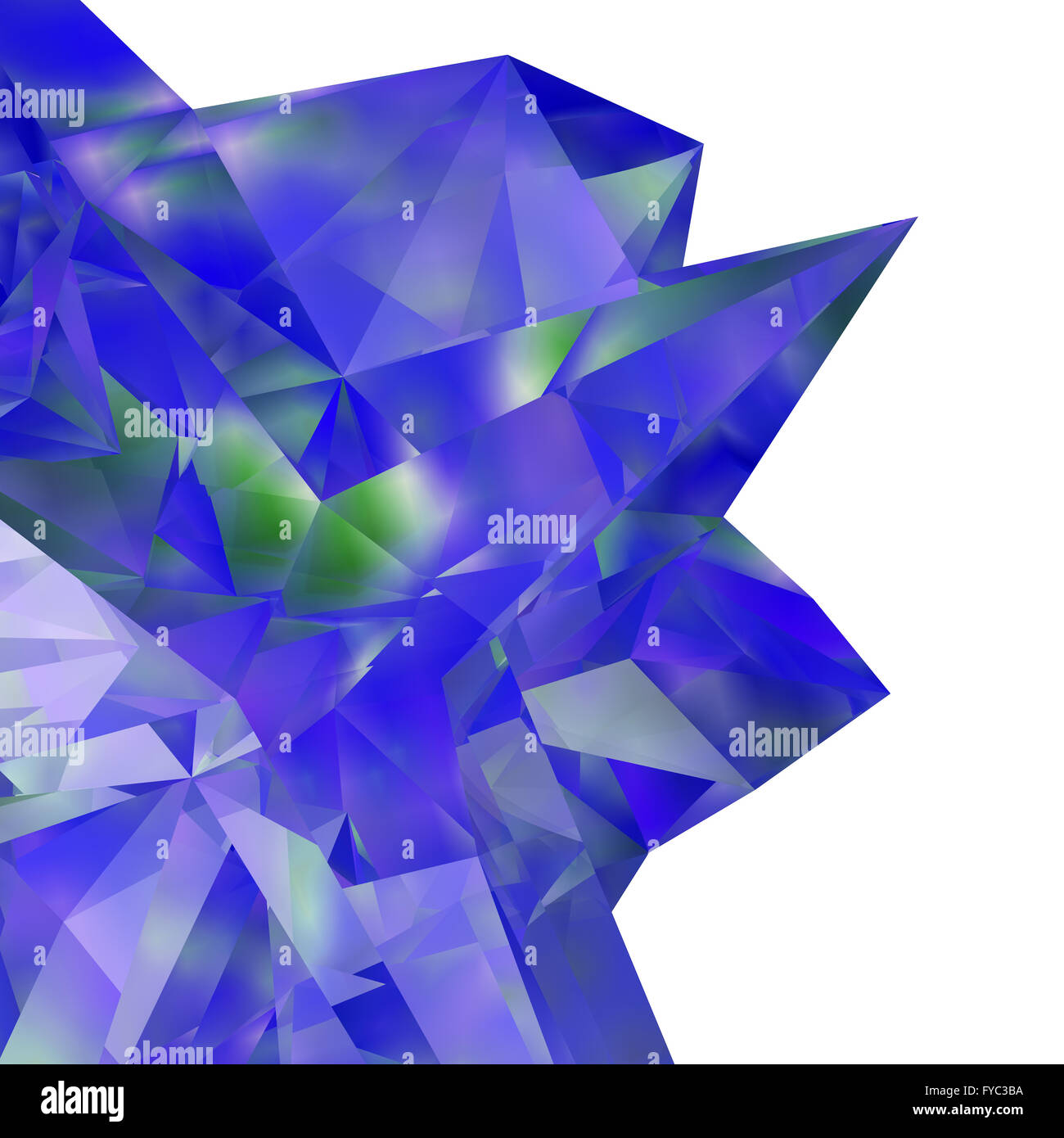 3D illustration of irregular polygonal polyhedron colored object Stock ...