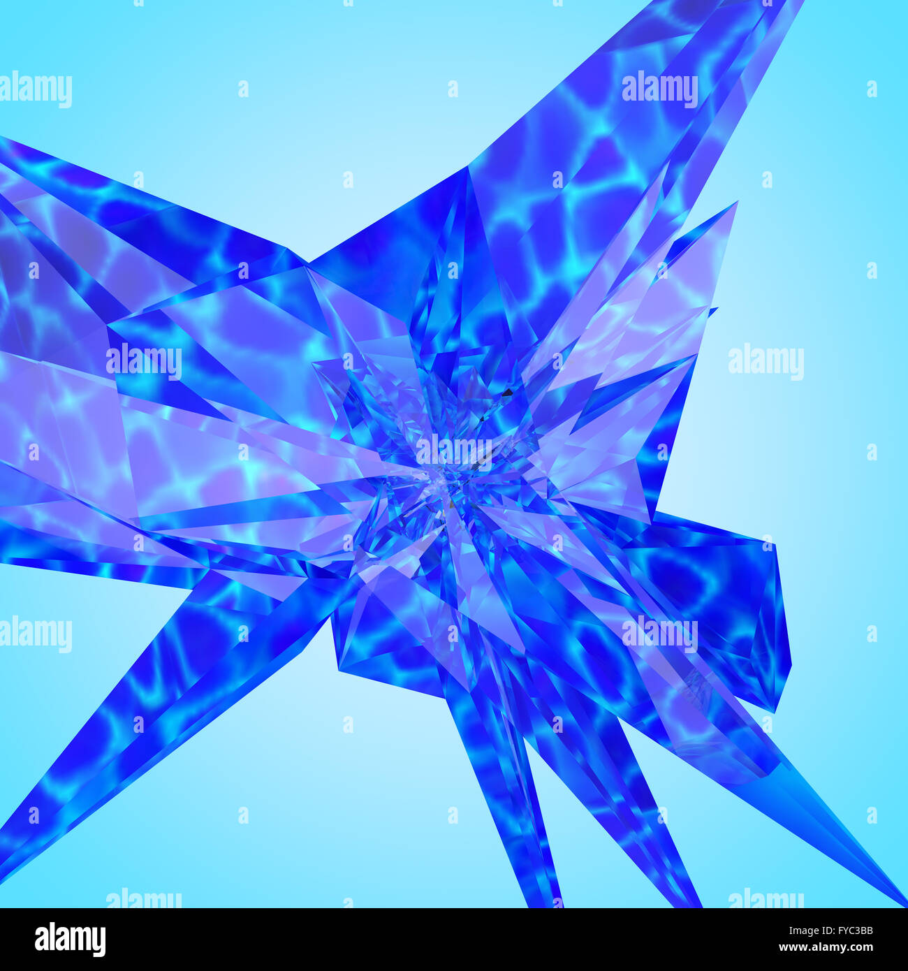 3D illustration of irregular polygonal polyhedron colored object Stock ...