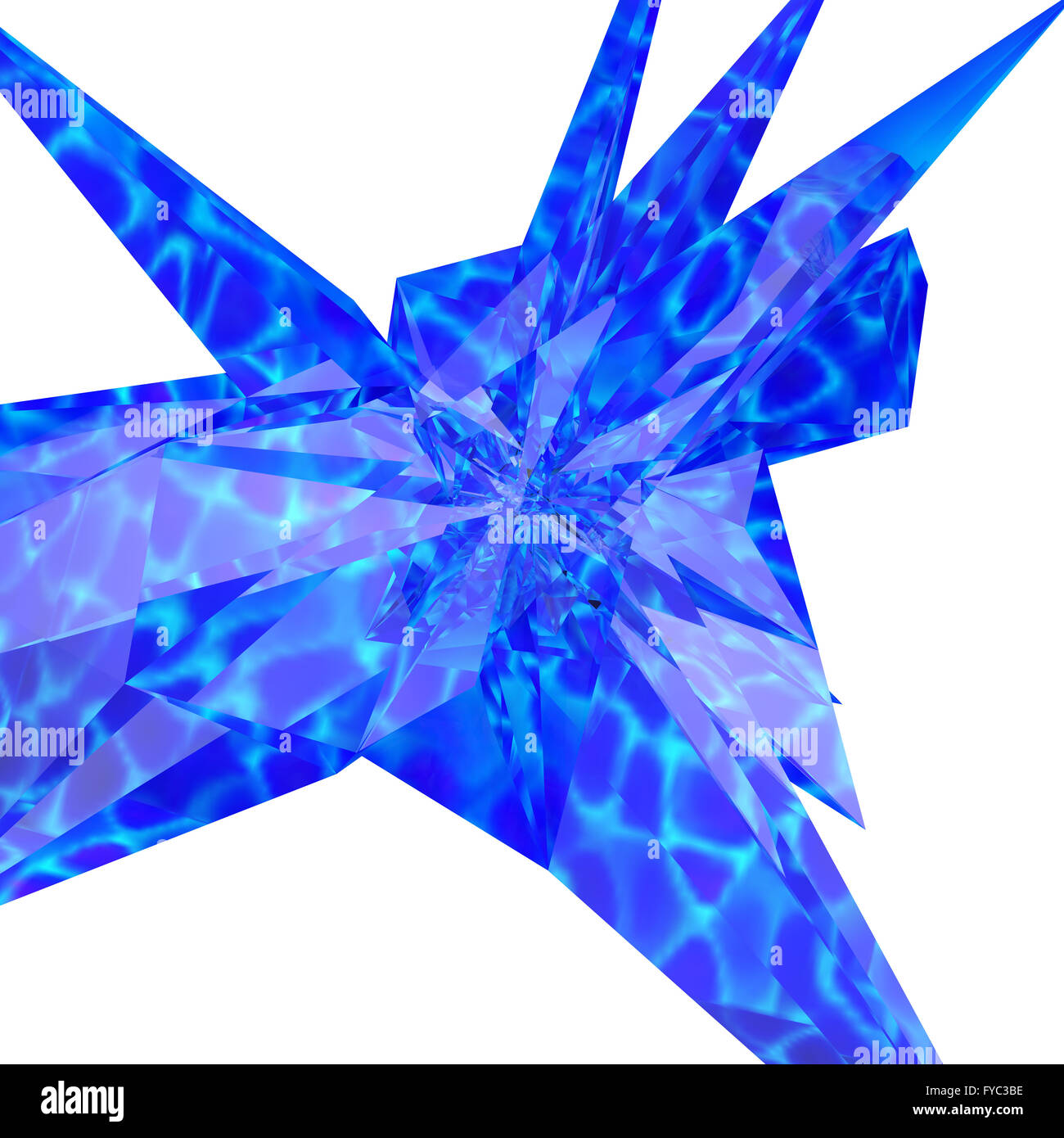 3D illustration of irregular polygonal polyhedron colored object Stock ...