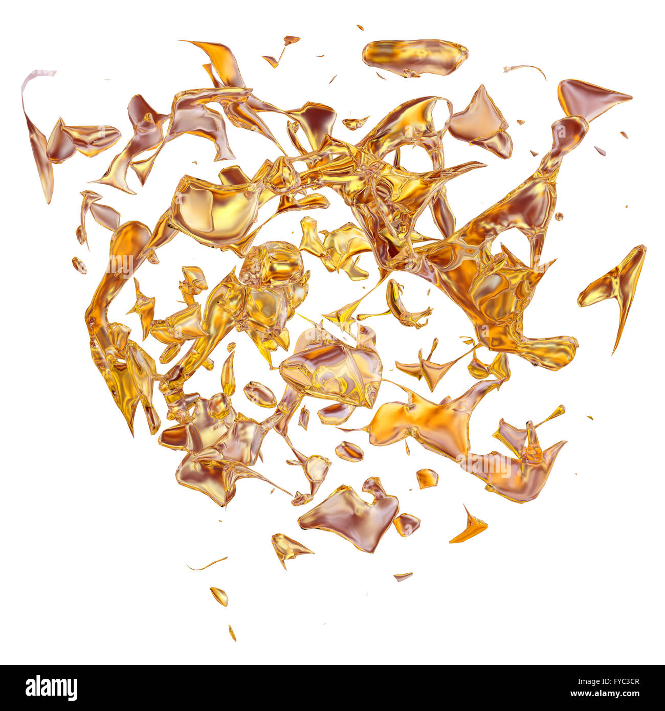 3D illustration of three-dimensional chaotic colored structure Stock ...