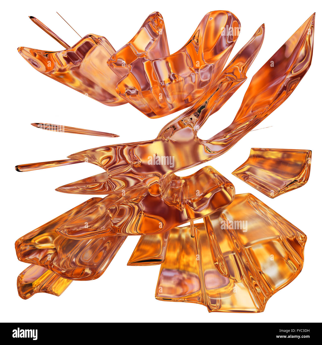 3D illustration of three-dimensional chaotic colored structure Stock ...