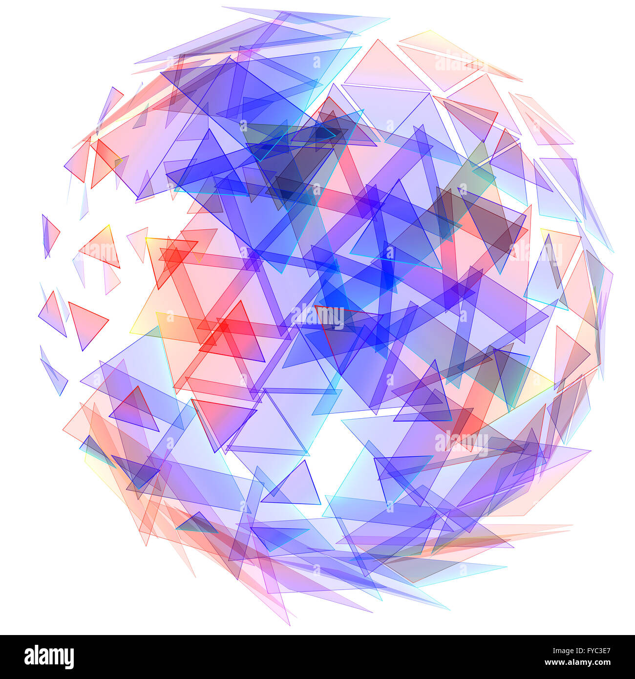 3D illustration of colored globe object consist of triangles Stock ...