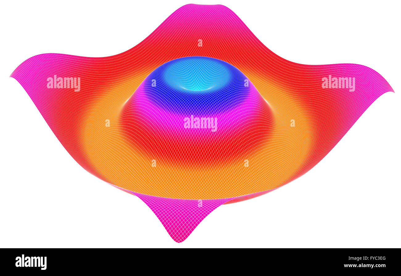 3D illustration of surface dimentional graph of mathematical function ...