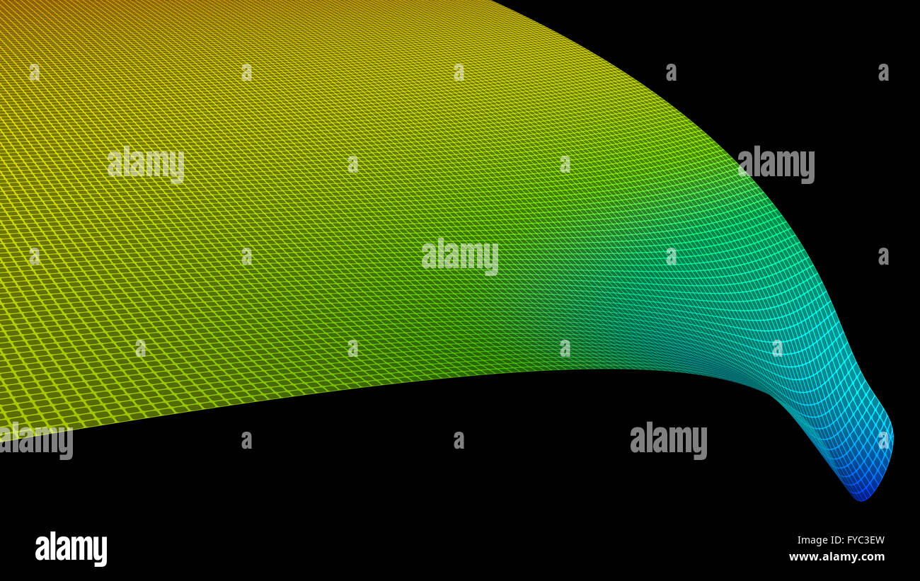 3D illustration of surface dimentional graph of mathematical function ...
