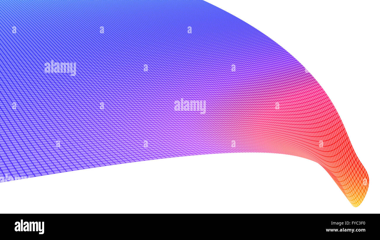 3D illustration of surface dimentional graph of mathematical function ...