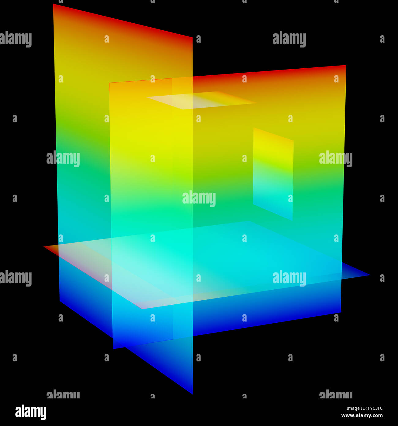 3D illustration of surface dimentional graph of mathematical function ...