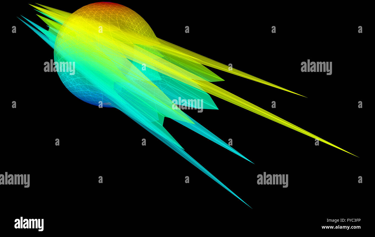 3D illustration of surface dimentional graph of mathematical function ...