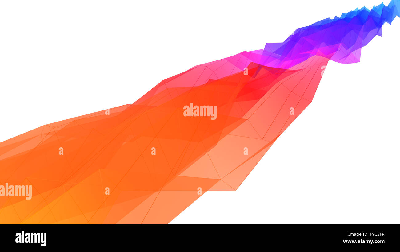 3D illustration of surface dimentional graph of mathematical function ...