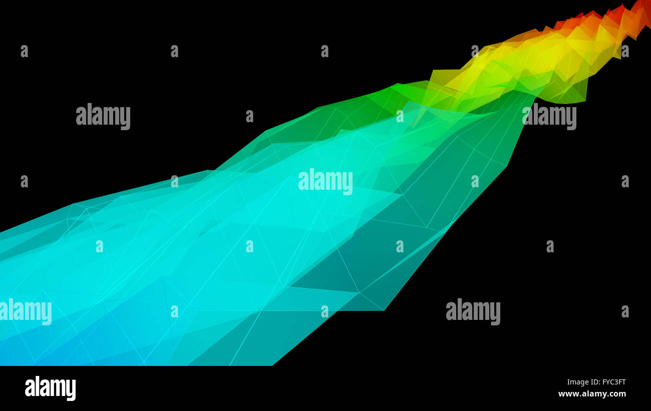 3D illustration of surface dimentional graph of mathematical function ...