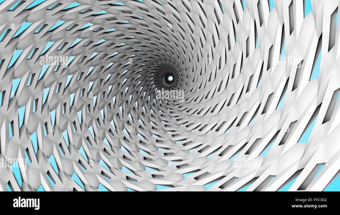3D illustration of structured grey grid tunnel Stock Photo - Alamy
