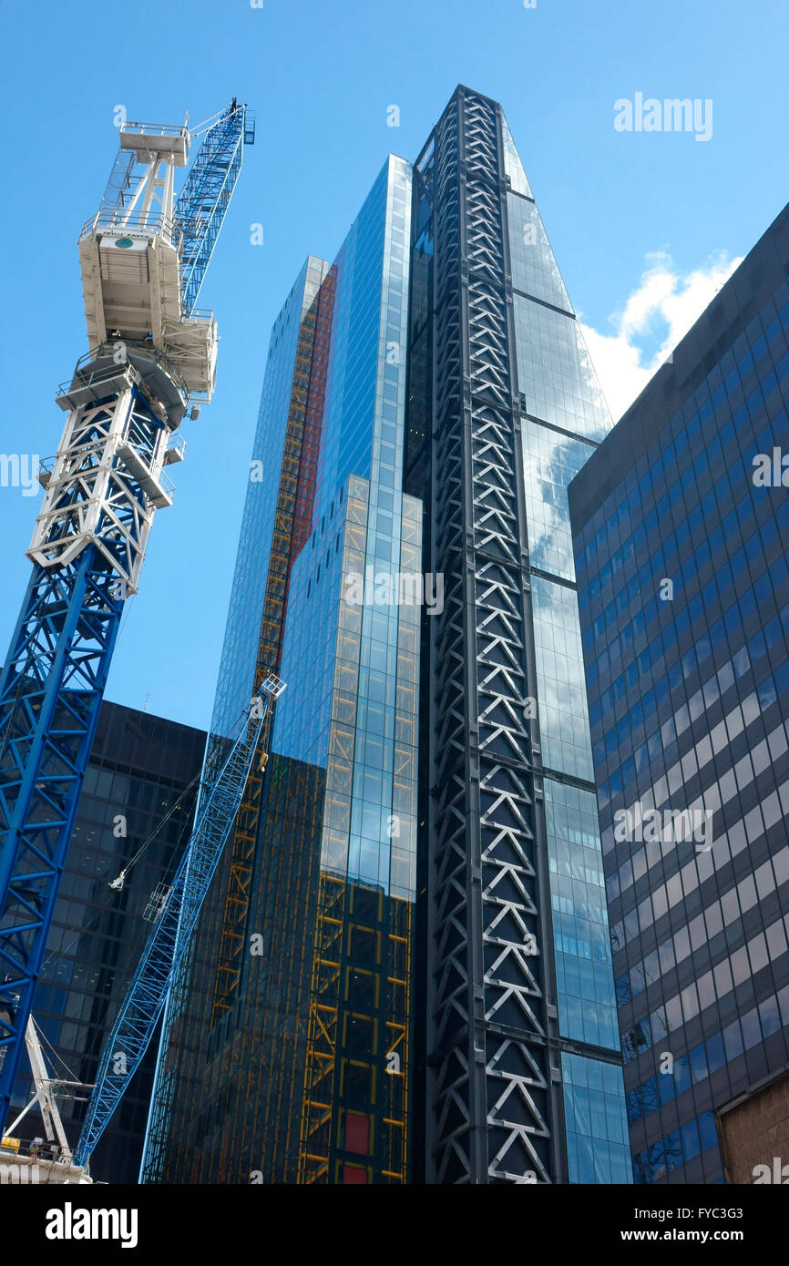 City of London view from Threadneedle Street of construction work for ...