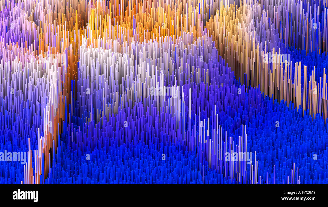 3D illustration of abstract macro render structure made of millions ...