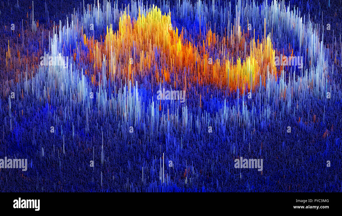 3D illustration of abstract macro render structure made of millions ...