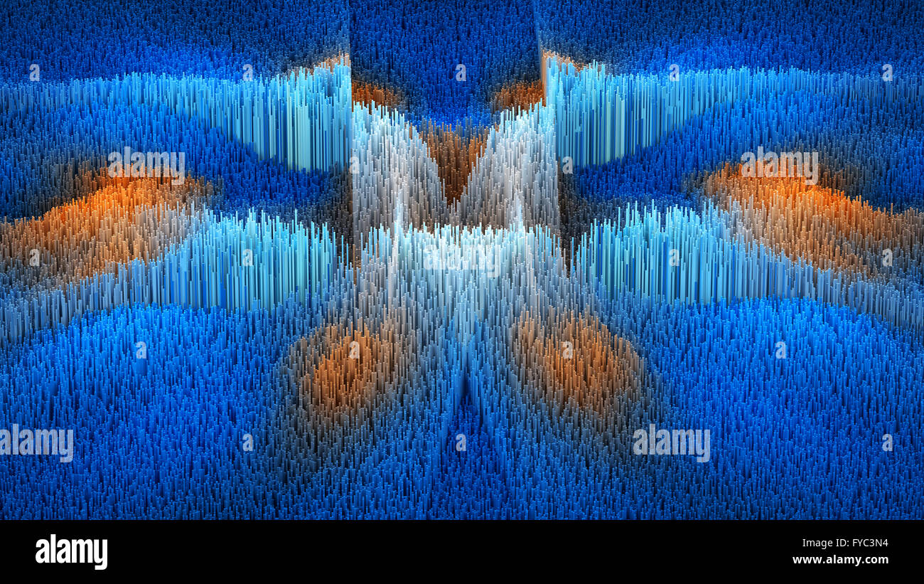3D illustration of abstract macro render structure made of millions ...