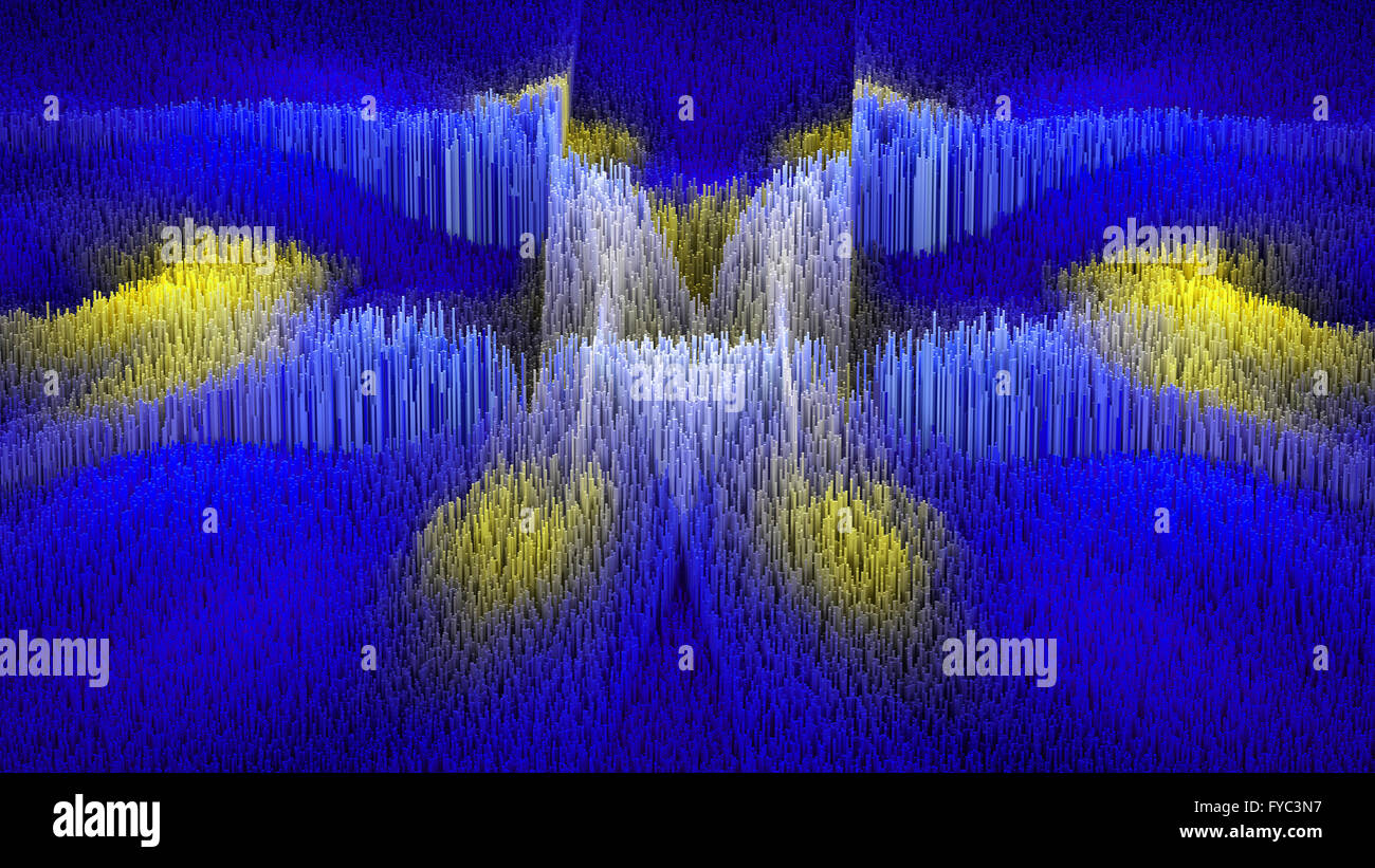 3D illustration of abstract macro render structure made of millions ...