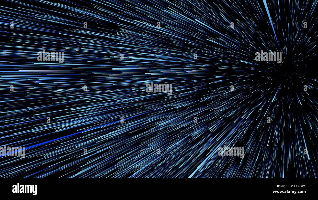 3D illustration of star trails at universe on black background Stock ...