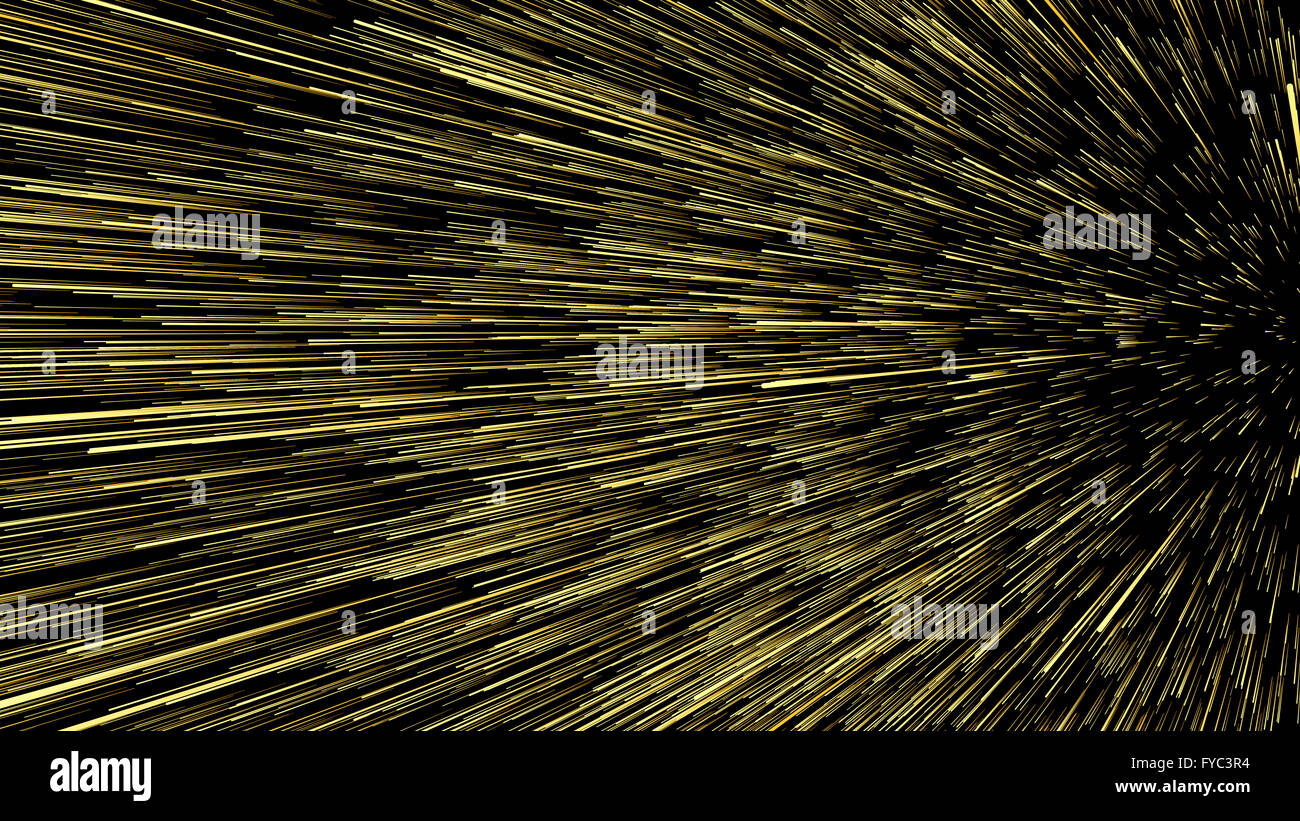 3D illustration of star trails at universe on black background Stock ...