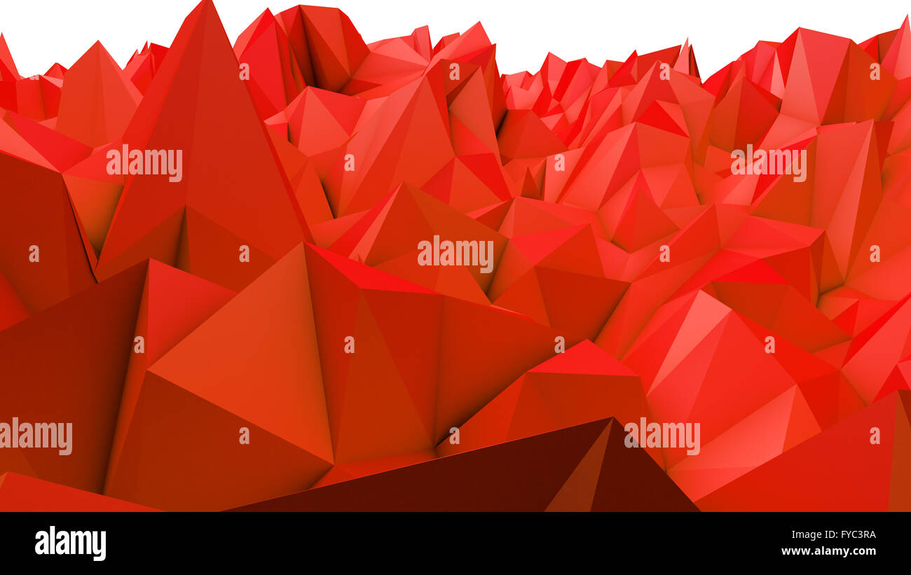 Shape Relief Low Poly Red Scientific High Resolution Stock Photography ...