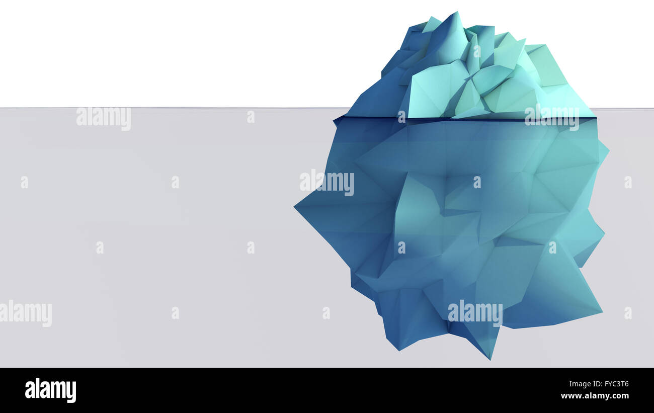 3D illustration of relief mathematic model on glance surface Stock ...
