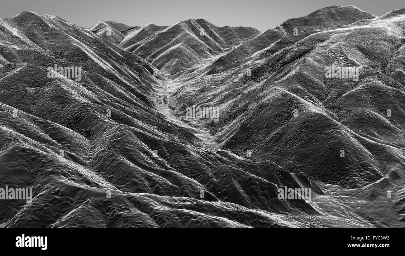 3d illustration topographic map Black and White Stock Photos & Images ...