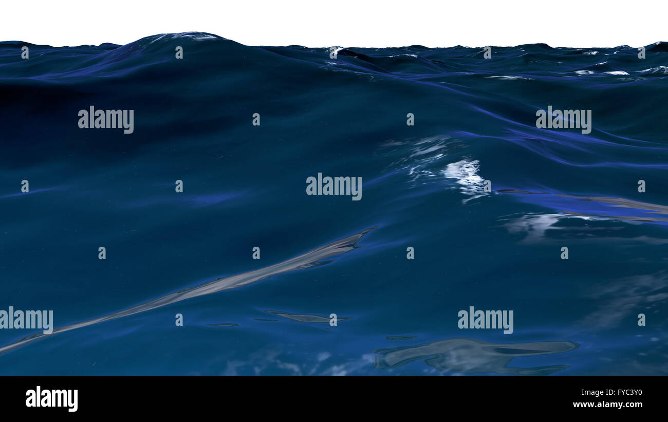 3D illustration of wavy water surface isolated Stock Photo - Alamy