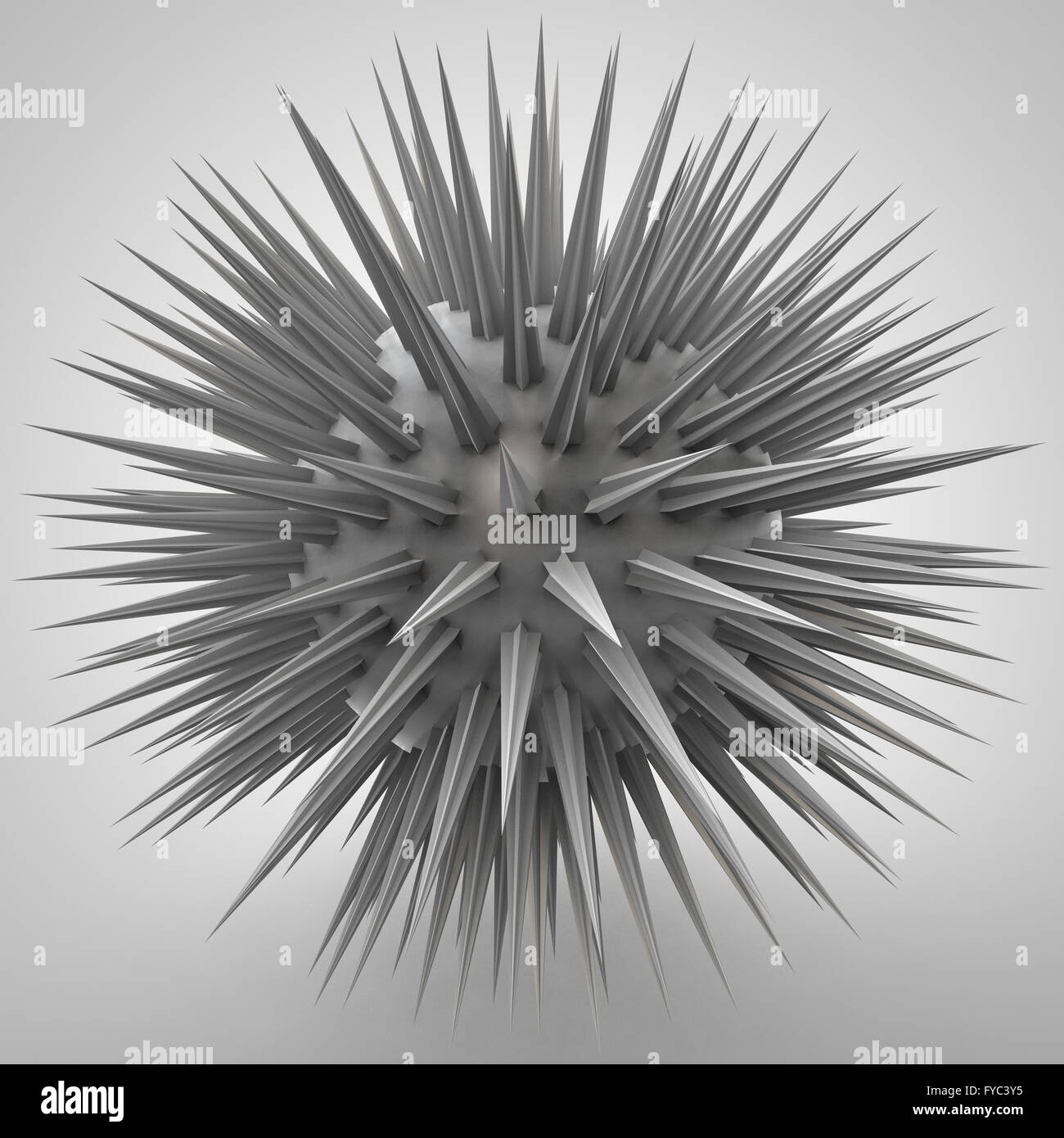 3D illustration of ball structure with spikes Stock Photo - Alamy