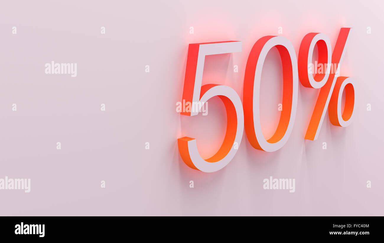 3D illustration of percentage numbers discount object Stock Photo - Alamy