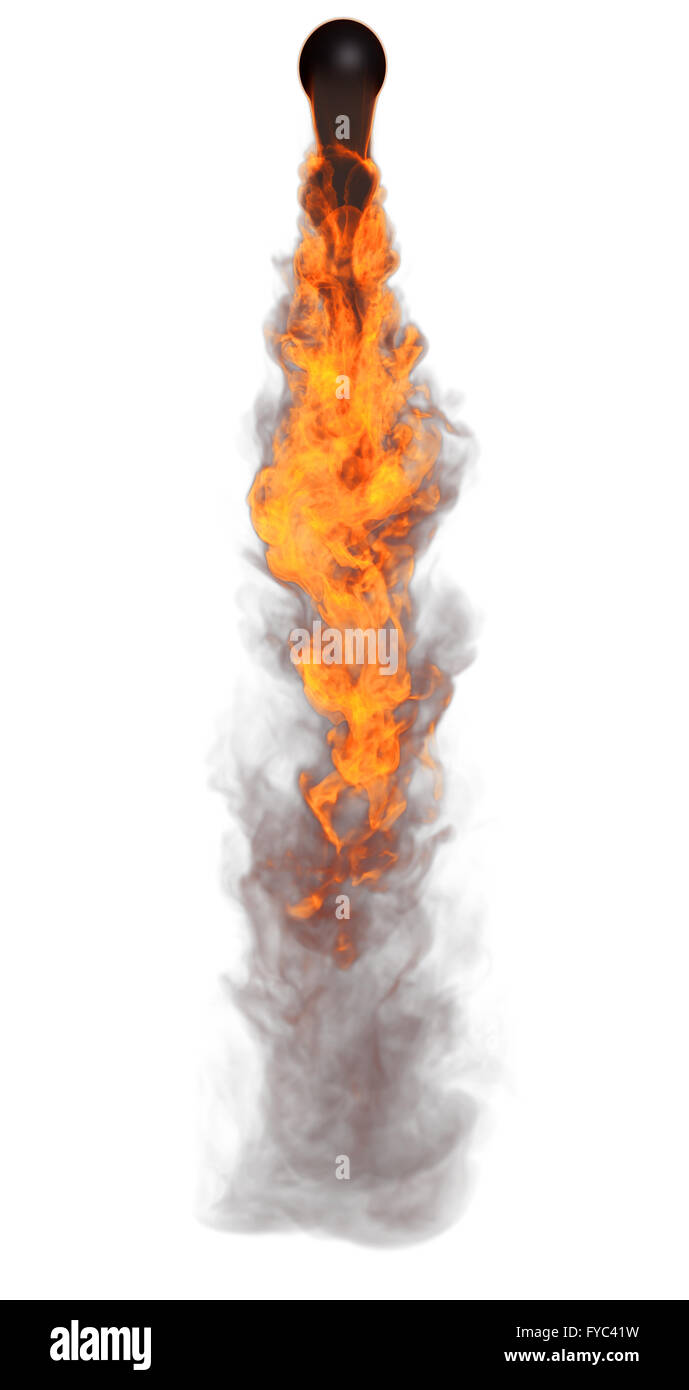 3D illustration of explosion fire cloud on white background Stock Photo ...