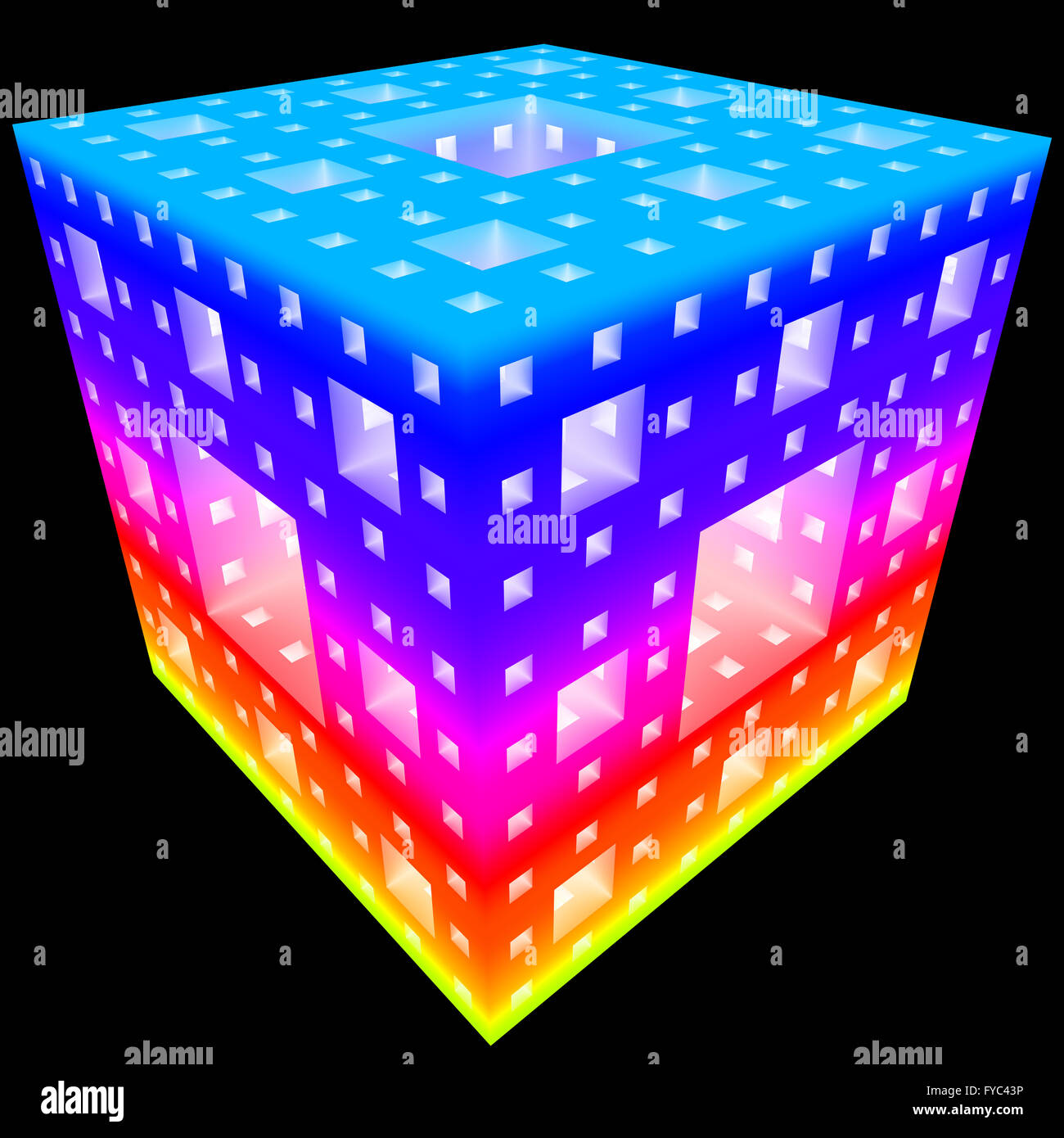 3D illustration of abstract cube construction like a house Stock Photo ...