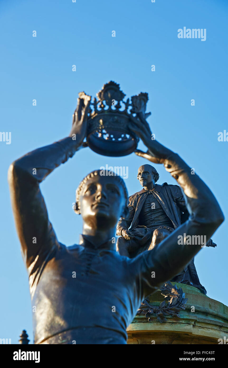 Hamlet and William Shakespeare, part of the Gower Memorial statue in ...