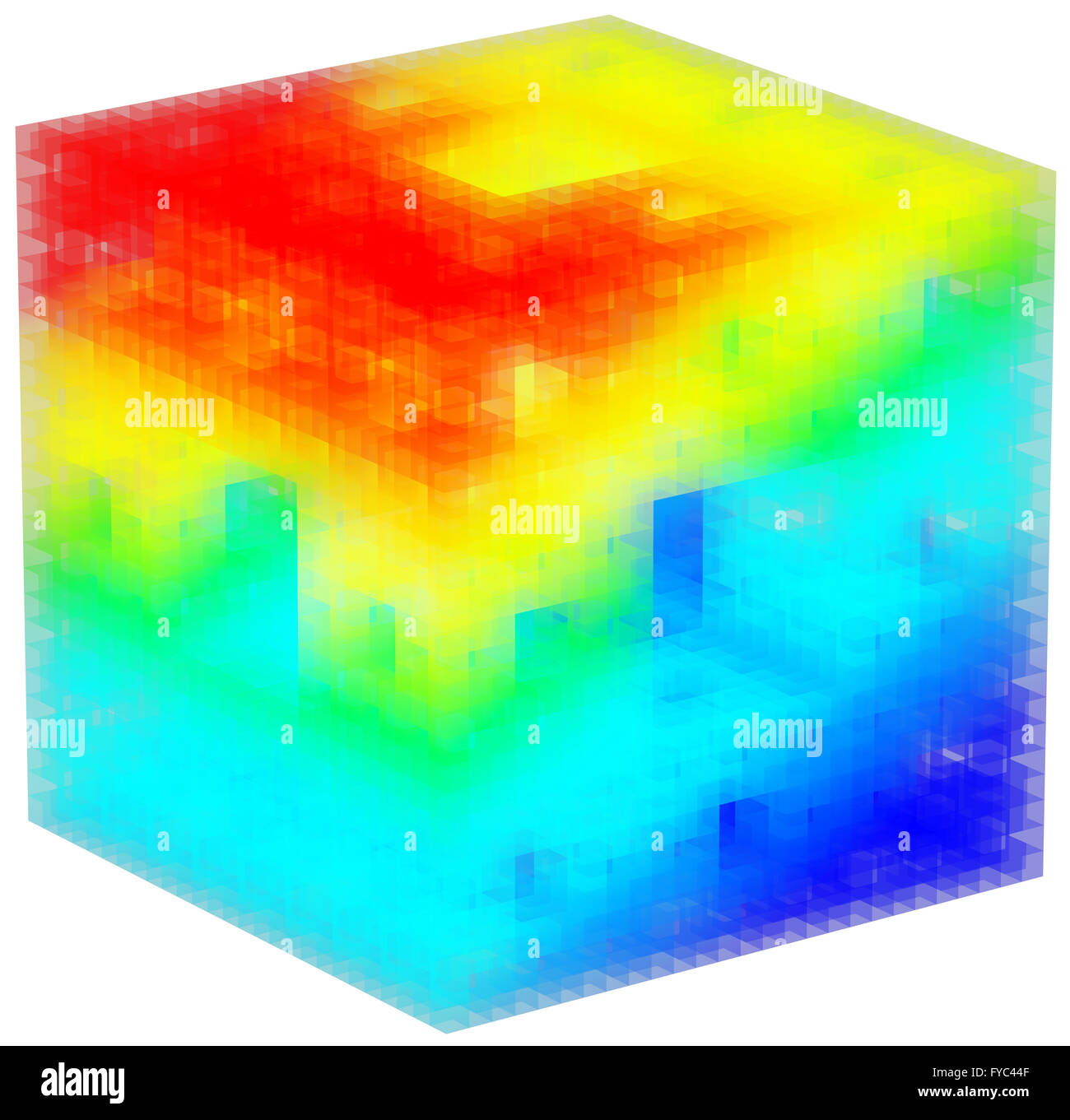 3D illustration of abstract cube construction temperature diagram Stock ...