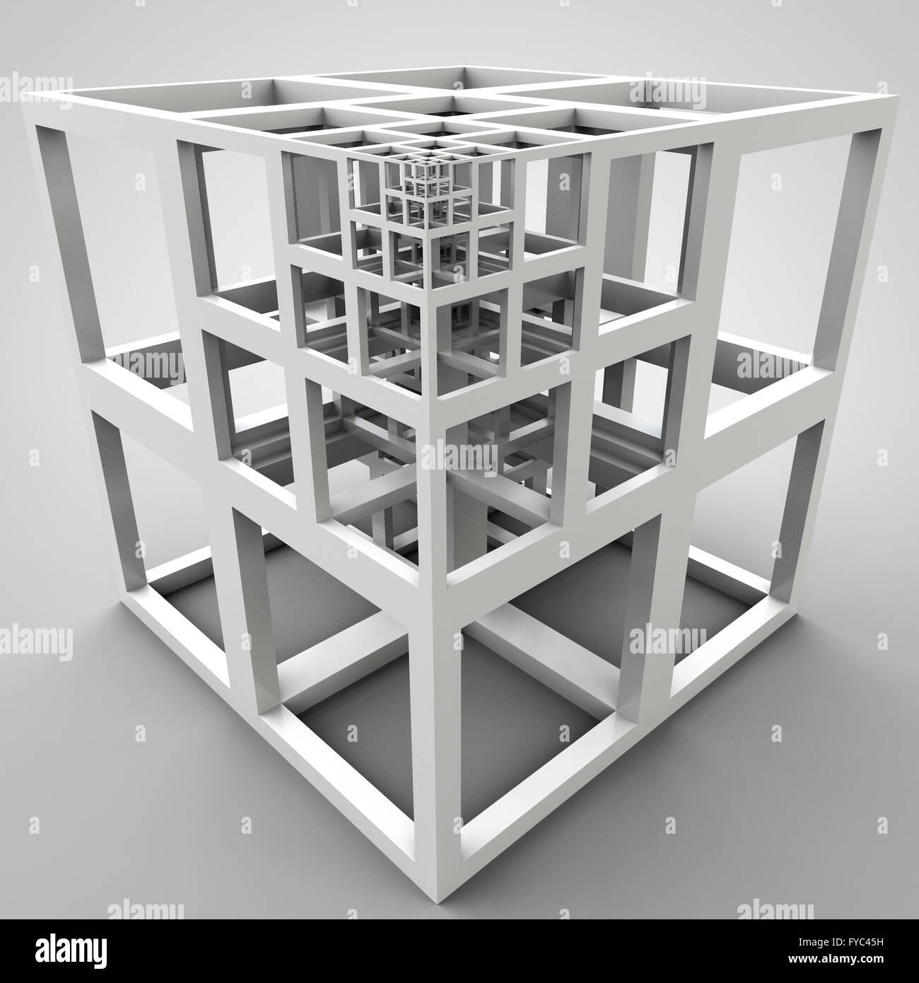 3D illustration of abstract carcass cube construction Stock Photo - Alamy
