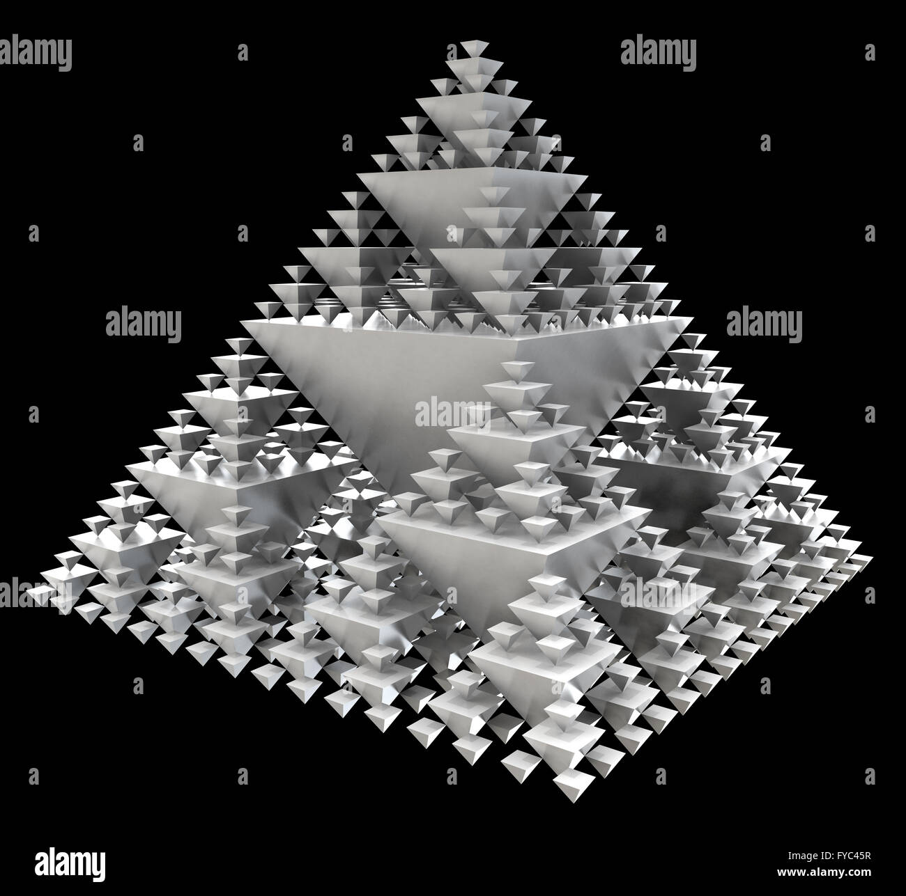 3D illustration of pyramid object consists of small pyramids Stock ...