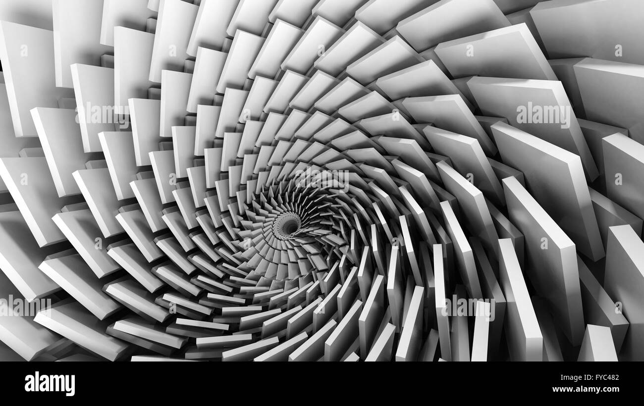 3D illustration of swirl funnel techno plates Stock Photo - Alamy