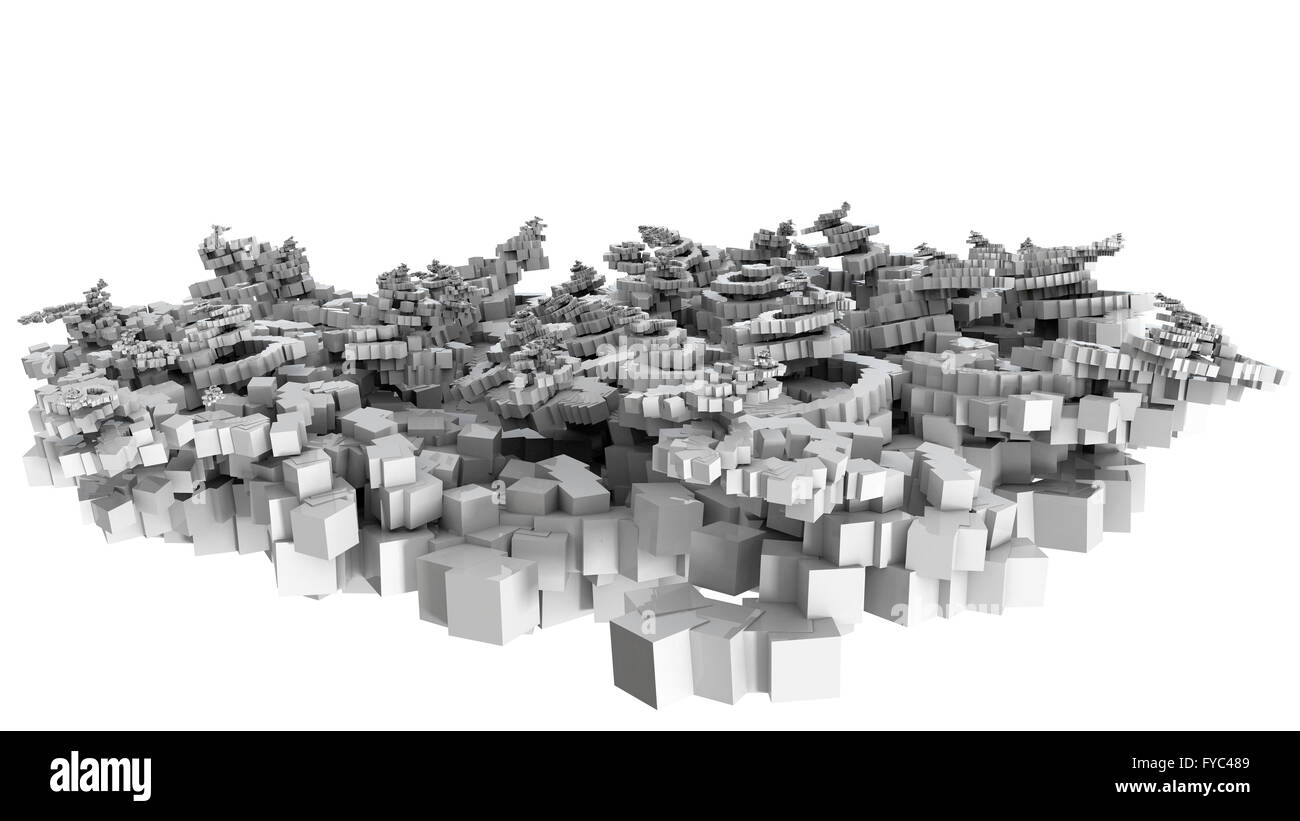 3D illustration of chaotic small cubes object surface Stock Photo - Alamy